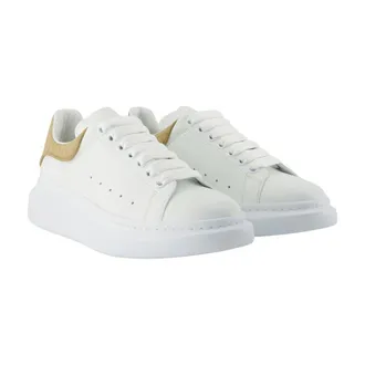 Alexander McQueen Mens Oversized Leather Sneaker White Calfskin