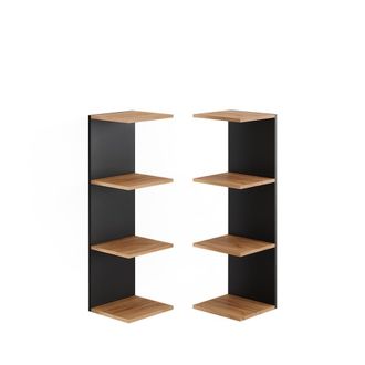 Vicco Wandregal Paolo, hängendes Regal, Anthrazit, 30 x 95 cm 2er Set