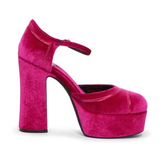 Jeffrey Campbell Low-Down Fuchsia Velvet Combo Schuhe - - Shoes - Damen - Rosa - 40 EU