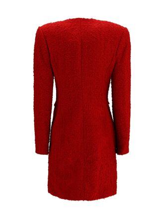 Magda Butrym Womens Short Boucl&eacute; Dress Red Polyamide; Wool Ovis Aries