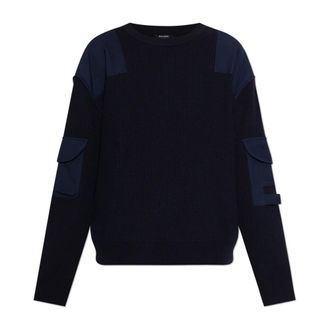 Balmain Homme, Pulls, Bleu, Taille: 2XL Pull Vintage Utility