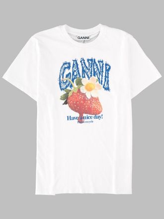 Ganni Strawberry Print T-Shirt - White