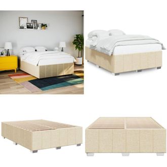 vidaXL Bettgestell ohne Matratze Creme 140x200 cm Stoff - Vidaxl