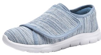 Eagsouni Hausschuhe Damen Leichte Weit Klettverschu&szlig; Walkingschuhe Atmungsaktive Slip On Pantoffeln Outdoor Bequeme Diabetiker Gesundheitsschuhe