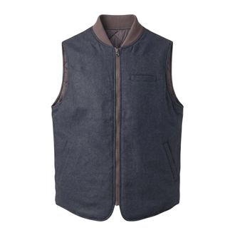 Bl'ker Blker - Gilet en Laine R&eacute;versible - Homme - Vestes - Brun - Taille: XL