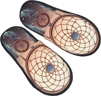 Generic Chaussons Maison Attrape-R&ecirc;ves Am&eacute;rindien Portative Chaussons Avec Semelle Caoutchouc Pantoufles Pour Chambre Outdoor Unisex L