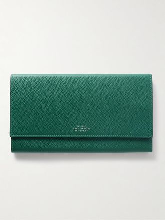 Smythson Portefeuille De Voyage En Cuir Textur&eacute; Marshall - Vert