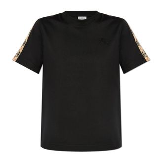 Burberry T-Shirt mit gesticktem Logo - - Tops - Damen - Schwarzk - 2XS