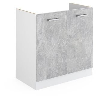 Vicco Sp&uuml;lenunterschrank R-Line, Beton, 80 cm mit T&uuml;ren, ohne Arbeitsplatte