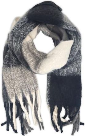 styleBREAKER &Eacute;charpe en tissu pour femme &agrave; motif &agrave; carreaux | Longue &eacute;charpe avec glands &eacute;pais et longs | &Eacute;charpe tricot&eacute;e dhiver douce en mati&egrave;re chaude type &eacute;tol