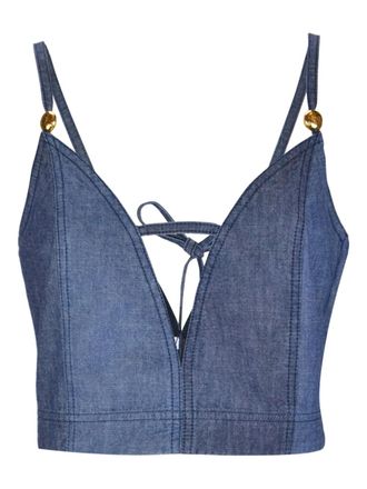 Loewe x Paulas Ibiza Oberteil mit Schleifenverschluss - Blau