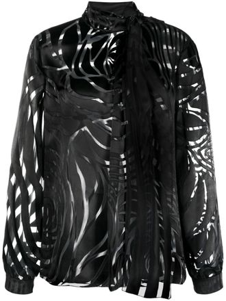 Alberta Ferretti Bluse mit Schleife - Schwarz