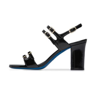 Loriblu Mules aus schwarzem Lackleder mit Riemen - - Shoes - Damen - Schwarzk - 41 EU