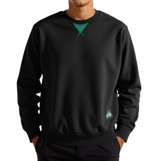 Generic Sweat Homme sans Capuche Hiver Chaud Sweat-Shirt Ample Manches Longues et col Rond pour Homme Style d&eacute;contract&eacute; Printemps et Automne (Black XXXXXXL)