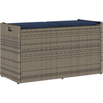 vidaXL Vidaxl - Outdoor-Sitzbank mit Stauraum und Kissen Grau 100 cm