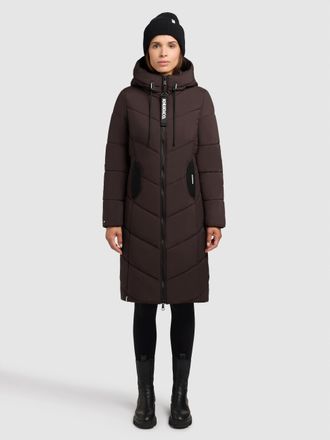 Khujo Steppmantel KHUJO ARIBAY6 LIGHT, Damen, Gr. XXL, moody plum, 100% Polyester, unifarben, eingesetzt Rippstrickb&uuml;ndchen mit Windstopper, M&auml;ntel Steppman