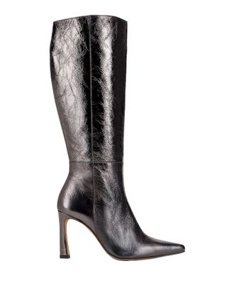 8 by YOOX METALLIC LEATHER POINTY-TOE BOOT