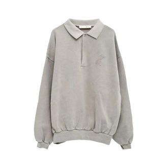 Fear of God Homme, Sweatshirts et sweats &agrave; capuche, Gris, Taille: 2XL SweaT-shirt Polo Classique Brod&eacute;