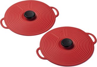 Zeal Frischhaltedeckel aus Silikon, luftdicht, wiederverwendbar, umweltfreundlich, klassisches Design, rot, 10 cm, 2