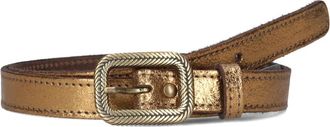 Elvy Silberfarbene Leder Dameng&uuml;rtel - - Accessories - Damen - Braun - 75 CM