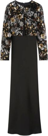 Max Mara Femme, Robes, Noir, Taille: 42 FR Robe Sheath Noire avec Tulle G&eacute;om&eacute;trique