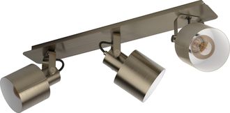 Eglo Deckenstrahler Southery, 3-flammige Deckenlampe mit schwenkbaren Spots, Elegante Deckenleuchte aus brüniertem Metall, Deckenspot mit E27 Fassung