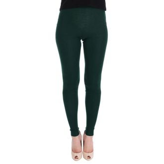 Dolce & Gabbana Luxuri&ouml;se High-Waist-Kaschmir-Strumpfhose - - Trousers - Damen - Gr&uuml;n - 2XS