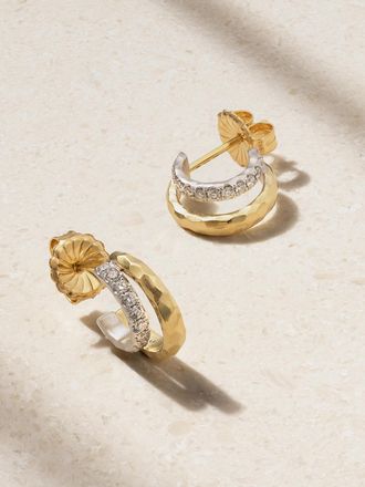 Octavia Elizabeth Creolen Aus 18 Karat Gelb- Und Weißgold Mit Diamanten