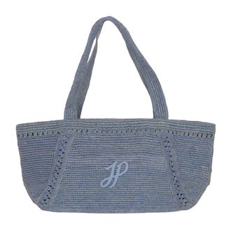 Patou Blaue Raffia Schultertasche - - Bags - Damen - Blau - ONE SIZE