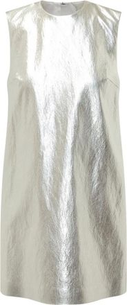 Msgm Msgm, Femme, Robes, Gris, Taille: 36 FR Mini-robe sans manches &agrave; col rond