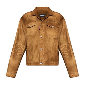 Dsquared2 Denimjacke mit besticktem Logo - - Jackets - Herren - Braun - M