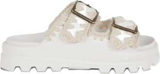 Mou Femme, Chaussures, Beige, Taille: 40 EU Sandales Blanches avec Boucles et Semelle &agrave; Crampons