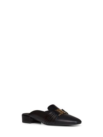 Ferragamo Womens Mules Corby Black Kidskin Leather Goat Sandal