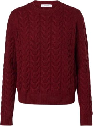 Max Mara Rundhalspullover - Rot