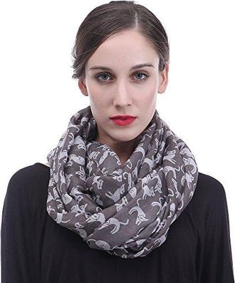 Lina & Lily &eacute;charpe tube imprim&eacute; chat (Gris)