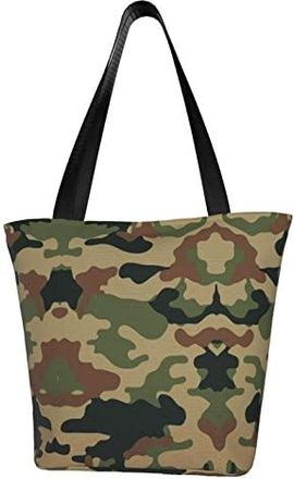 AOOEDM Sac fourre-tout imprim&eacute; camouflage sacs &agrave; provisions petit sac de march&eacute; r&eacute;utilisable sacs fourre-tout de plage sacs de voyage