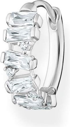 Thomas Sabo Thomas Sabo Damen Einzel Single Creole wei&szlig;e Steine mit Clipverschluss