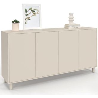 IDMarket Buffet 160 cm BERTILLE 4 portes bois coloris beige