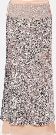 Paco Rabanne Jupe midi &agrave; sequins