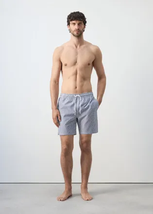 Mango Maillot de bain effet seersucker bleu marine fonc&eacute; - Homme - XL - MANGO MAN