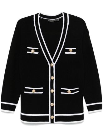 Alice & Olivia cardigan &agrave; bords ray&eacute;s - Noir