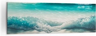 Arttor Panorama Bilder auf Leinwand 160x50cm Leinwandbild Strand Meer Rand Groß XXL Wanddeko Bild Schlafzimmer Küche Wandbilder Dekoration Wohnzimmer Wall De