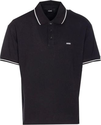 Amiri Homme, Tops, Noir, Taille: S Polo noir en coton à boutons