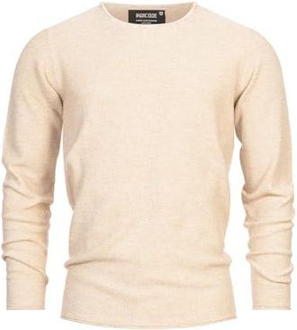 Indicode Hommes Loakim Knit Sweater | Pull tricoté Classique, chiné Vanilla Ice M