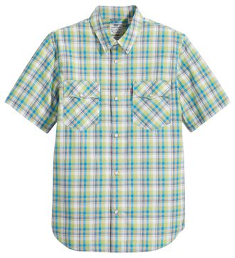 Levi's Herren Ss Relaxed Fit Western Hemd, George Plaid Macaw Green, XS