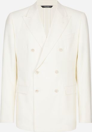 Dolce & Gabbana Zweireihige Jacke Taormina Aus Flanell - Mann Anzüge Und Blazer Beige 48