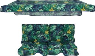 Patio Hollywoodschaukel Auflage 2 Sitzer Luna/Kate Bankauflage 130 mit Sonnendach Befestigungsschn&uuml;ren gesteppt mit Volant