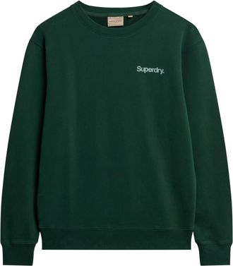 Superdry Herren Core Logo City Sweatshirt mit Rundhalsausschnitt Emaillegr&uuml;n S