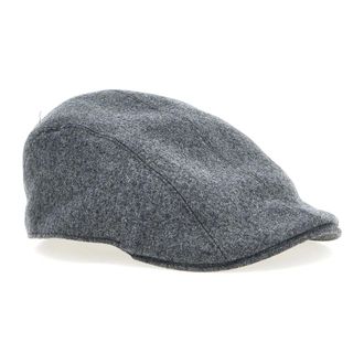 Brunello Cucinelli Homme, Accessoires, Gris, Taille: S Casquette Plate