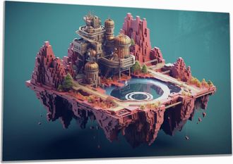 Wallario Herdabdeckplatte/Spritzschutz aus Glas, 1-teilig, 80x52cm, für Ceran- und Induktionsherde, Schwebende Pixel-Oase